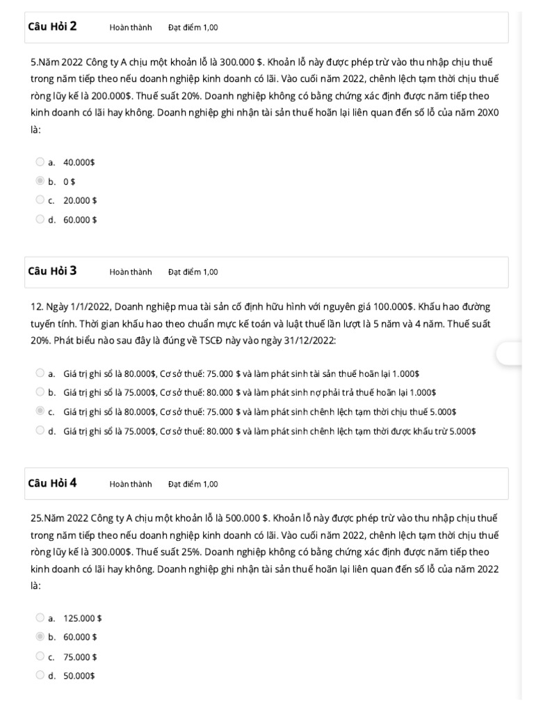 IAS 12 - Cau Hoi - 4 | PDF