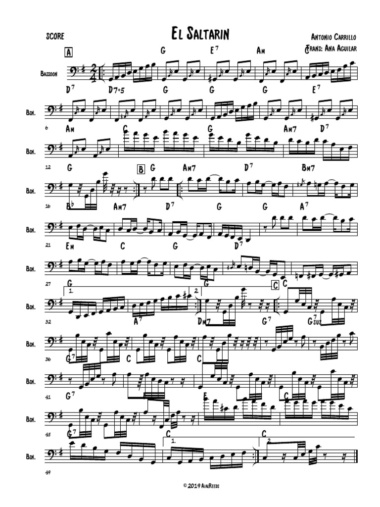 El Saltarin Antonio Carrillo Cifra | PDF