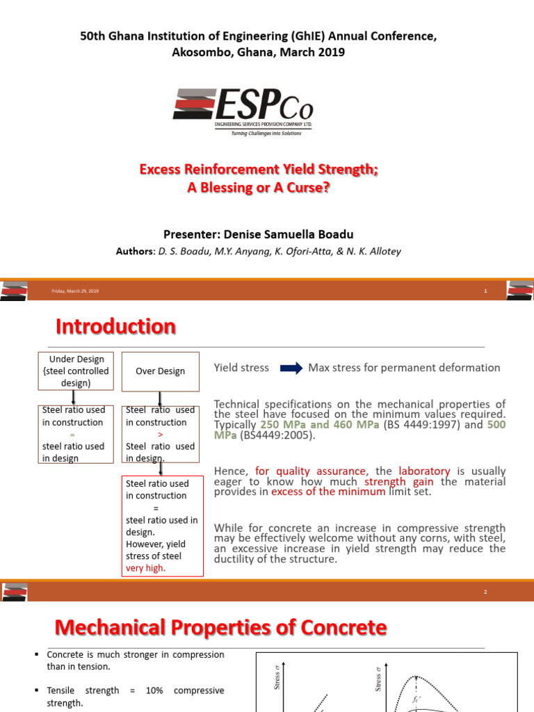 Excess Reinforcement Yield Strength Analysis | PDF | Deformation ...