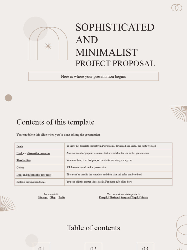 Sophisticated and Minimalist Project Proposal by Slidesgo | PDF ...