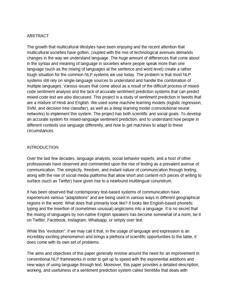 Sentiment Prediction in Hindi and English Language | Download Free PDF ... Sentiment Prediction in Hindi and English Language | Download Free PDF ...