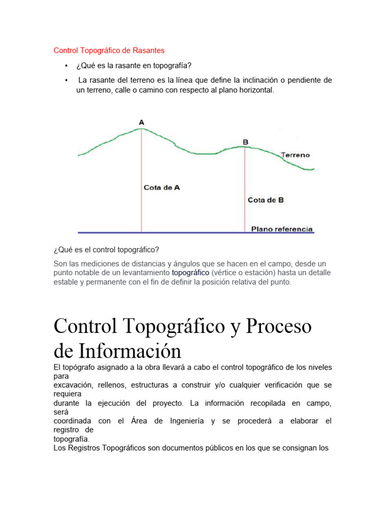 Control Topográfico de Rasantes | PDF | Topografía