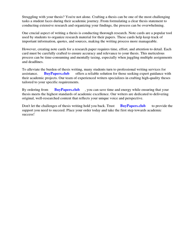 Note Cards Research Paper | Pdf | Thesis | Information