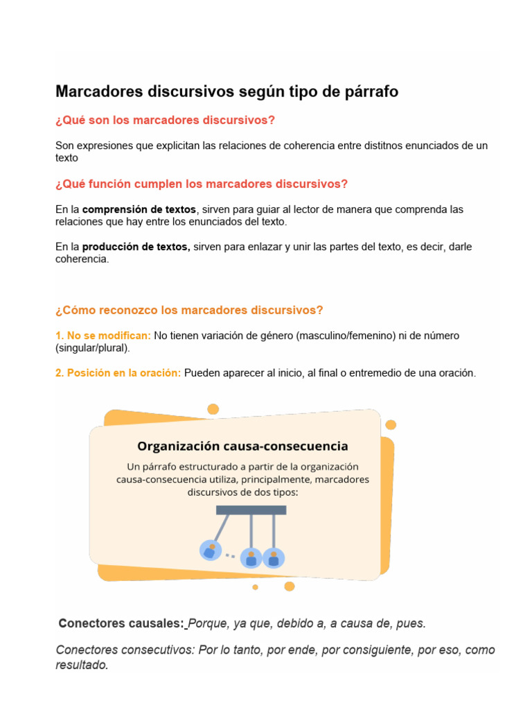 Marcadores Discursivos Según Tipo de Párrafo | Descargar gratis PDF ...