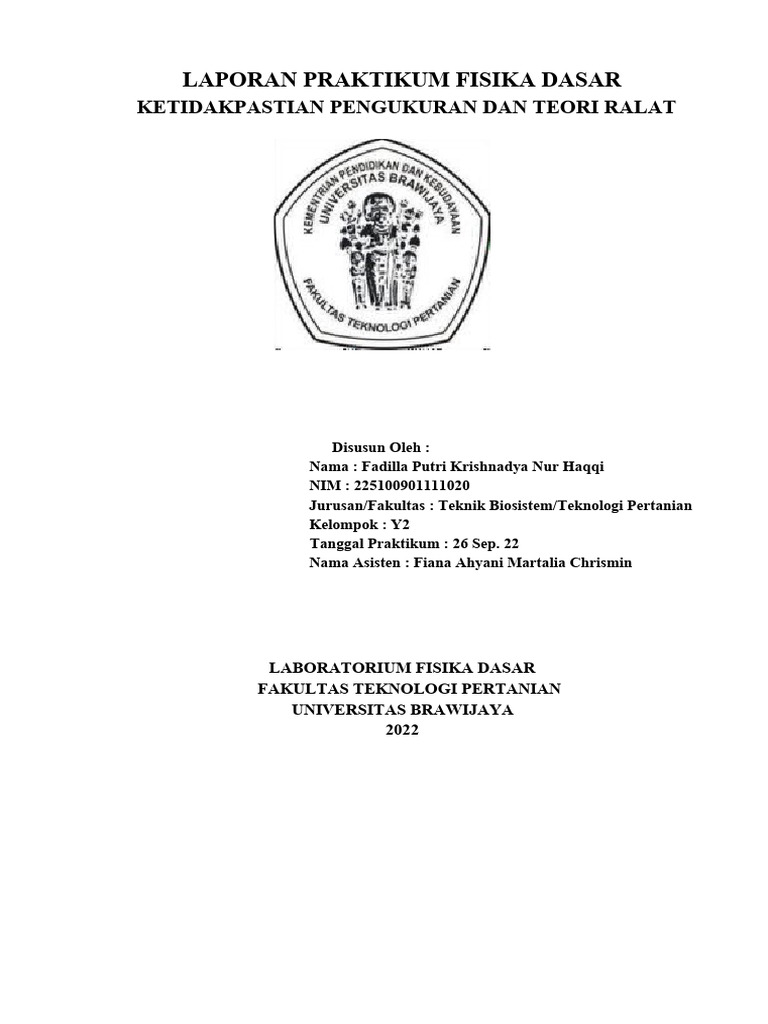 Ketidakpastian Pengukuran Dan Teori Ralat | PDF