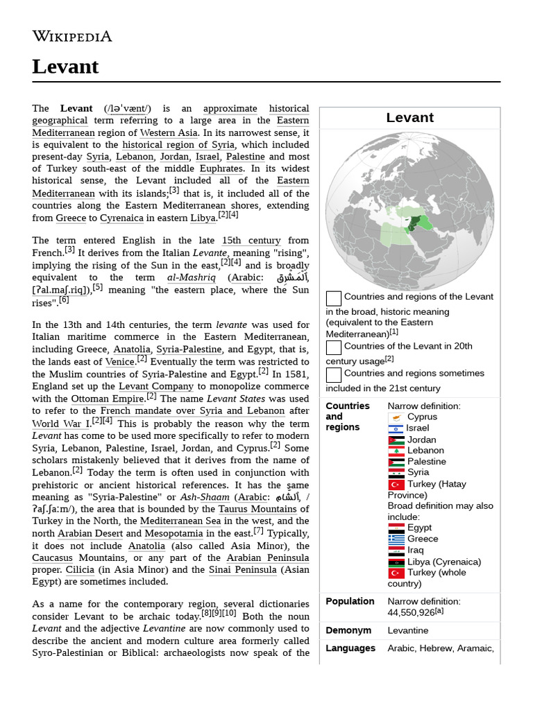 Levant | PDF | Levant | Middle East