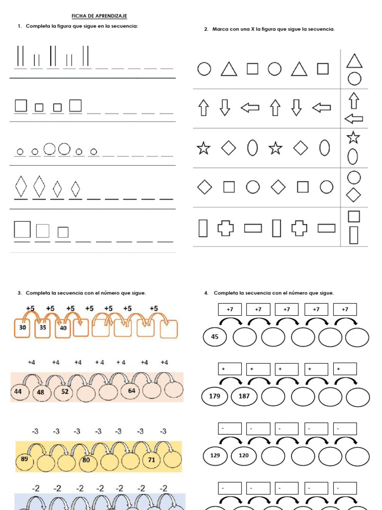 Imprimir Ficha de Patrones Numericos 22-03-24 PDF | PDF