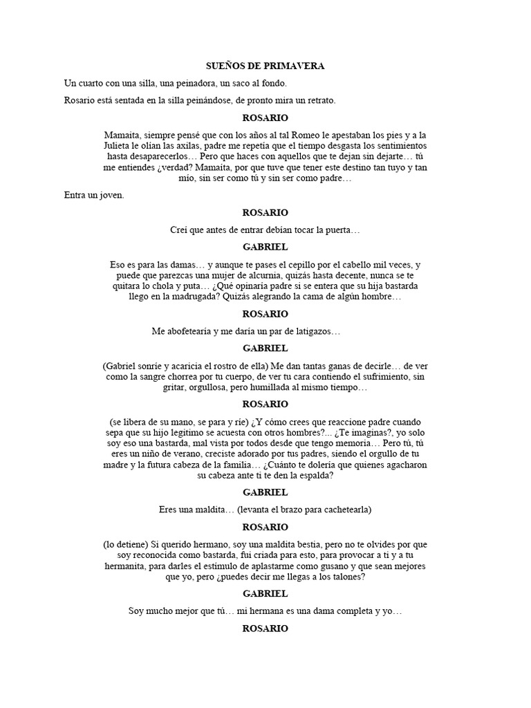 SUEÑOS DE PRIMAVERA - Teatro | PDF | Amor