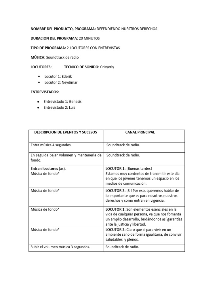 Programa Radial | PDF | Derechos humanos | Radiodifusión