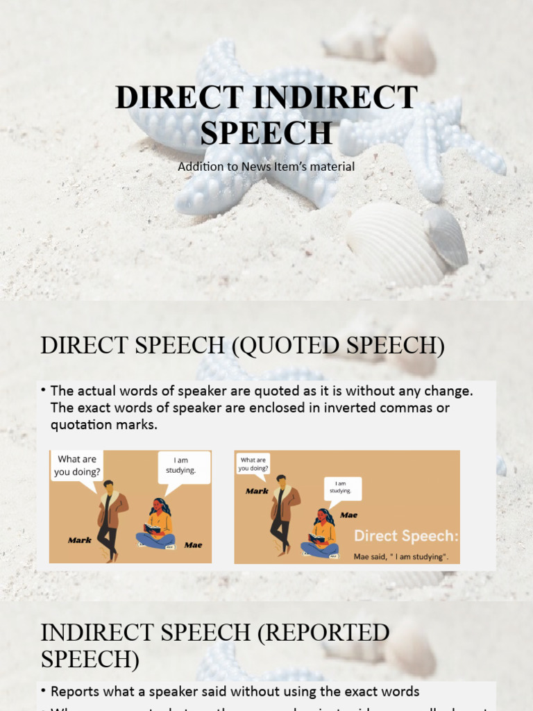 Direct Indirect Speech | PDF | Verb | Question