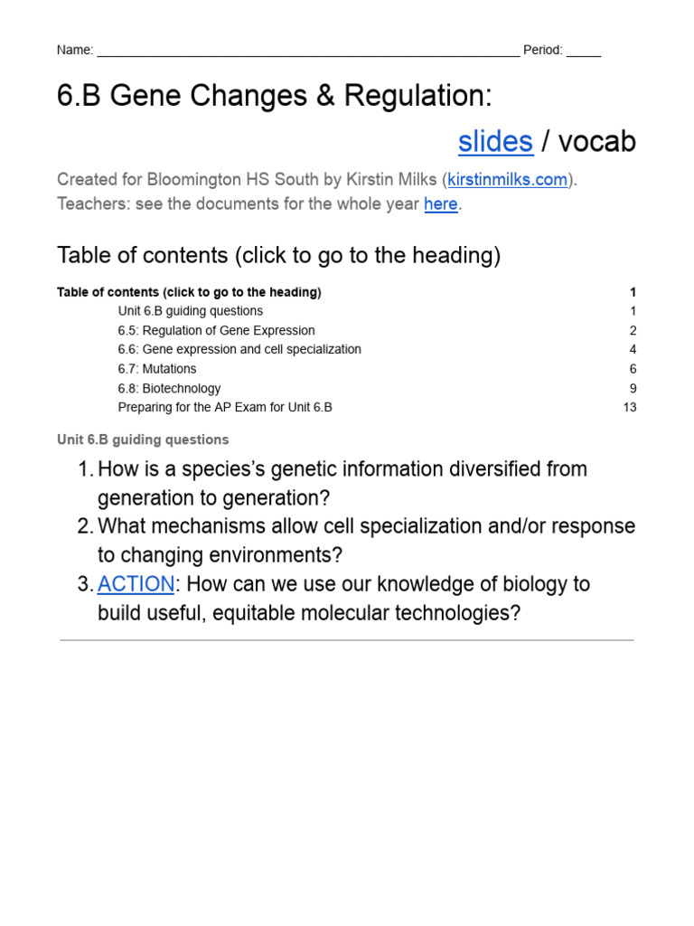 Ap Bio | Download Free PDF | Operon | Regulation Of Gene Expression