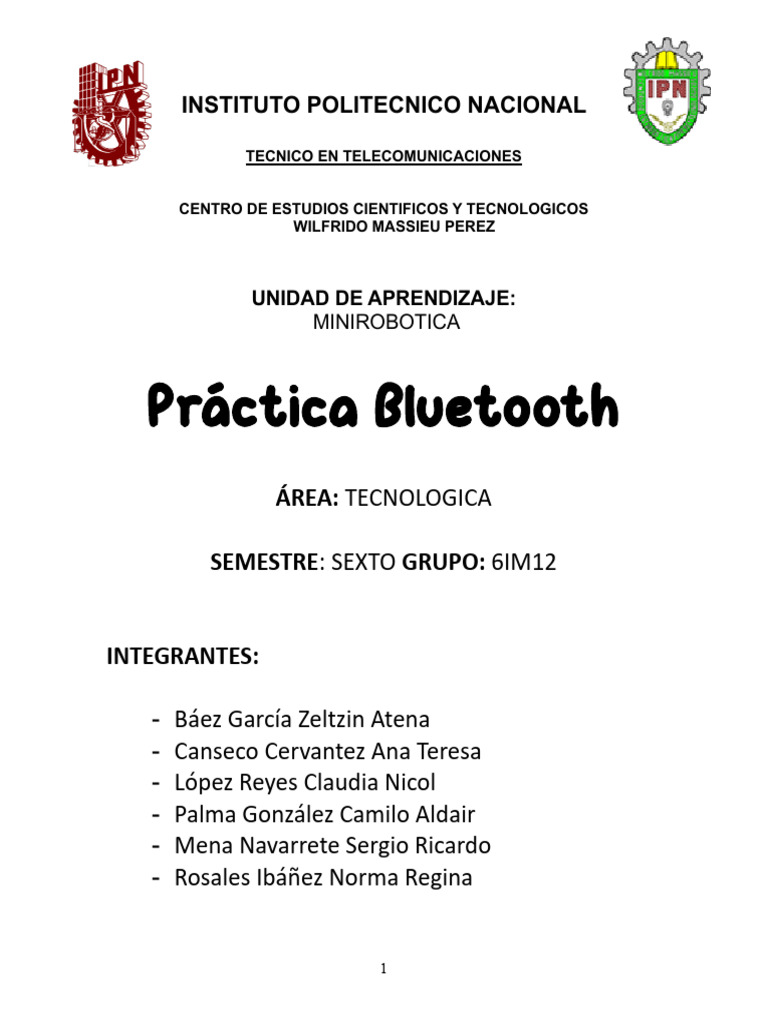 Practica Bluetooth | PDF | Bluetooth | Informática