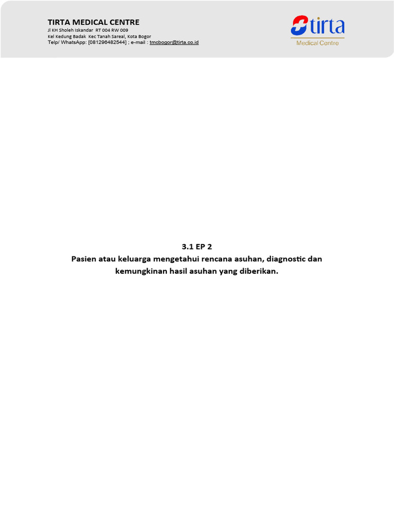 Bukti Pasien Atau Keluarga Mengetahui Rencana Asuhan Yang Diberikan | PDF | Pengembangan Diri