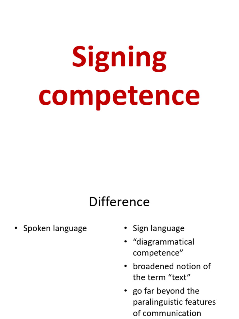 Signing Competence | PDF | Sign Language | Cognition
