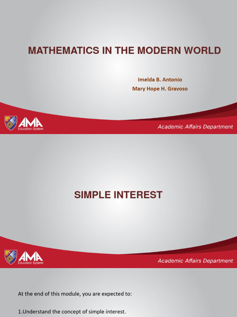 Simple Interest for Students | PDF