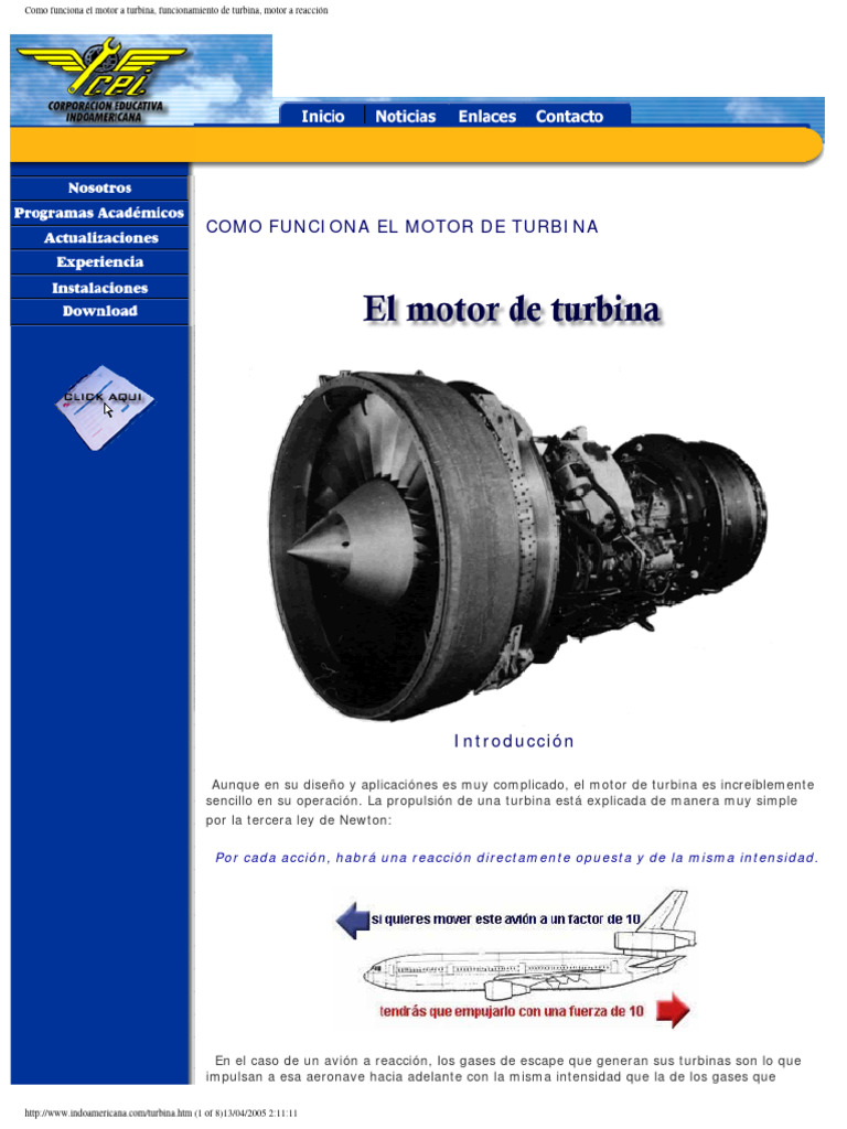 Como Funciona El Motor A Turbina | PDF | Motor a reacción | Turbina