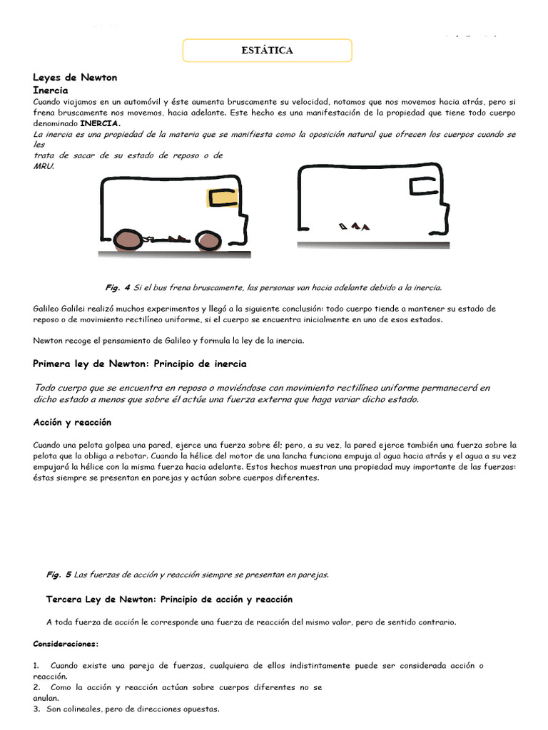 Leyes de Newton y Estática en Física | PDF | Fuerza | Las leyes del ...