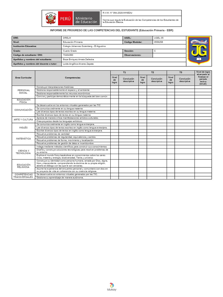 Libreta Formativa | PDF | Educación primaria