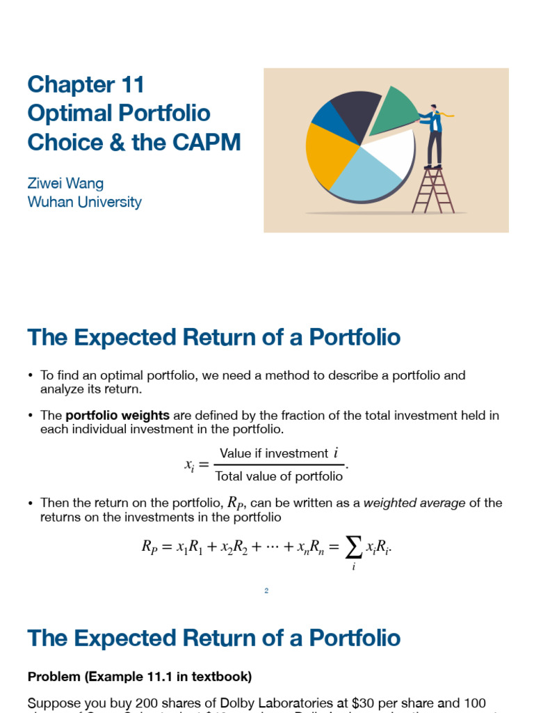 Ch11 Optimal Portfolio Choice & The CAPM | PDF | Modern Portfolio ...