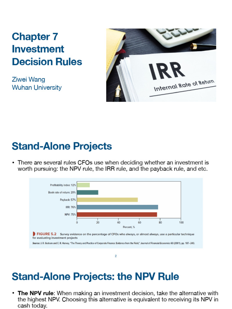 Ch7 Investment Decision Rules | PDF | Internal Rate Of Return | Net ...