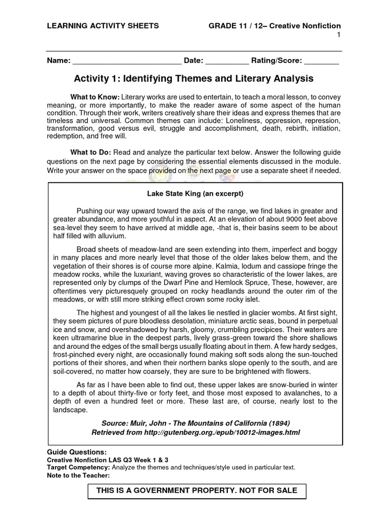 CNF-LAS-Q4-WEEK 1 and 2 (LUMANLAN) | PDF | Non Fiction
