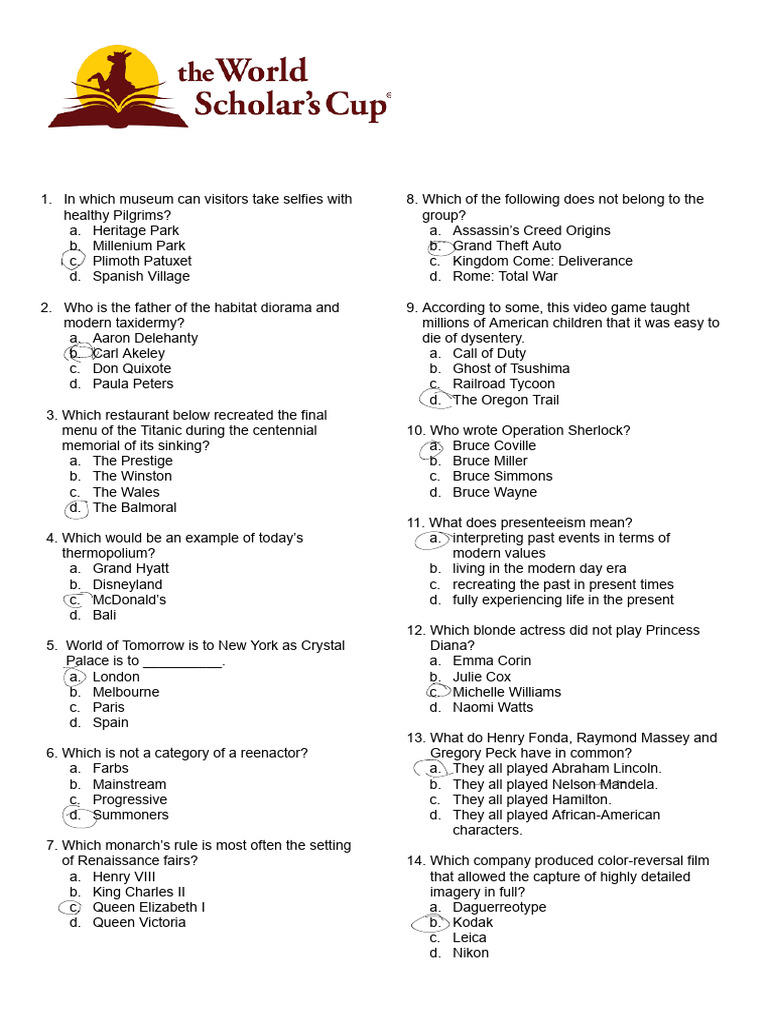 WSC Scholars Chalenge | PDF