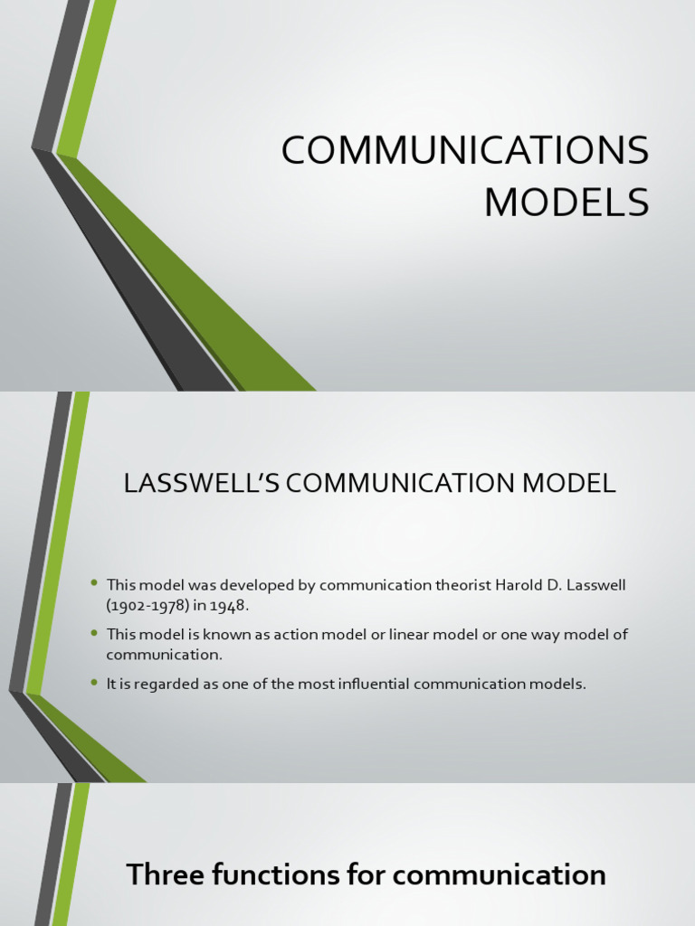 Communications Models | PDF | Communication | Mass Media
