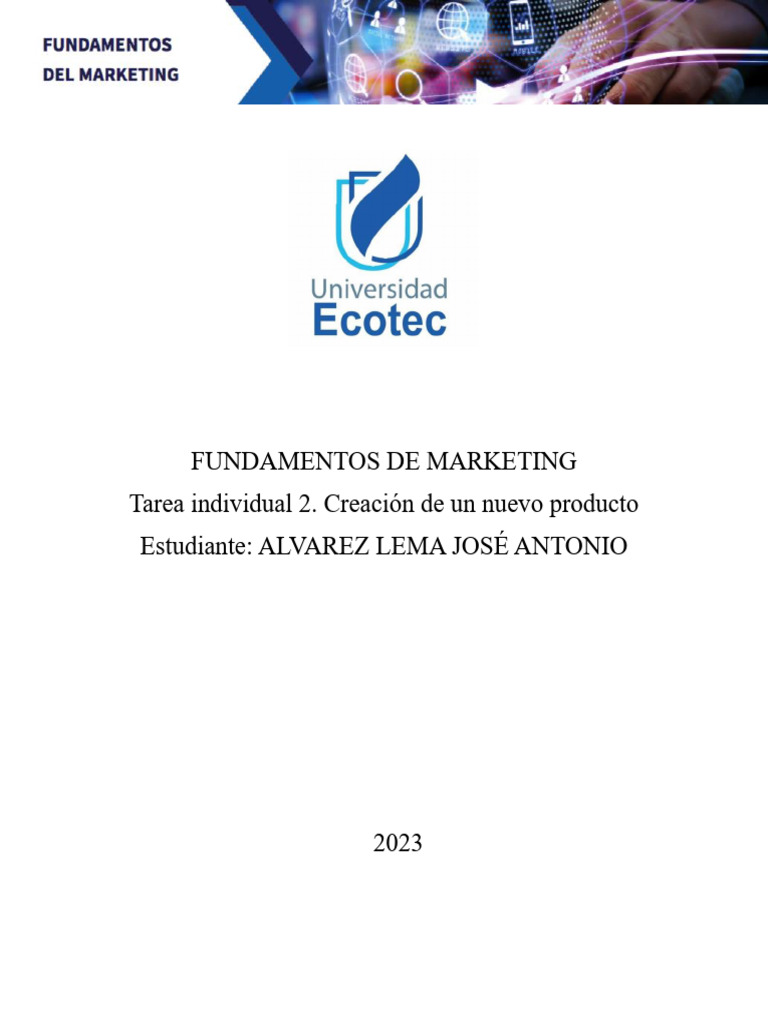 Alvarez Lema José FMKT Ti 2 | PDF | Producto (Negocio) | Marketing