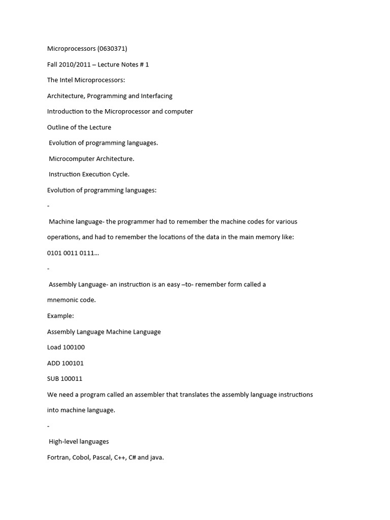 Microprocessor Basics for Students | PDF