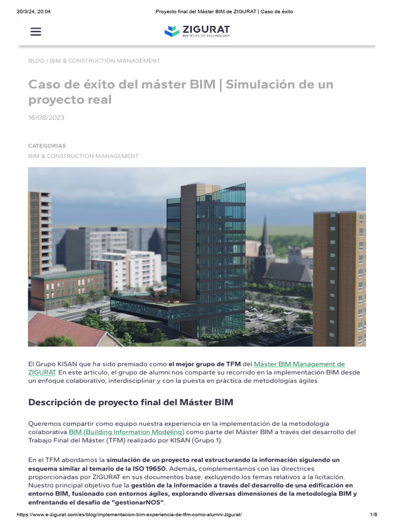 Éxito en TFM del Máster BIM ZIGURAT | PDF | Autodesk Revit | Informática