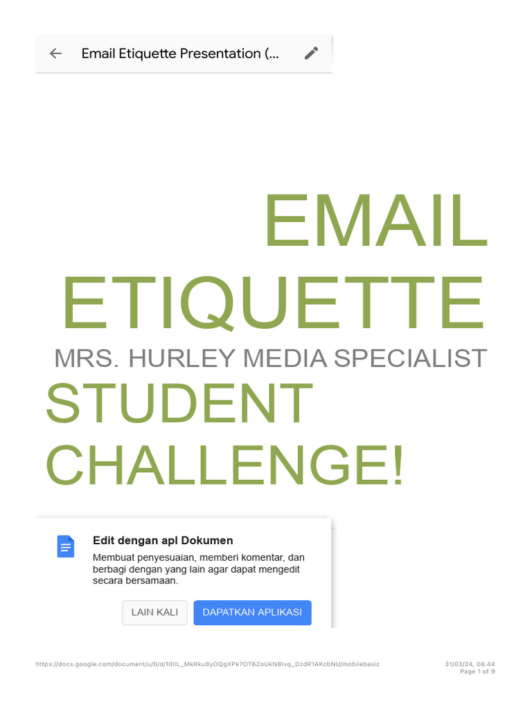 Email Etiquette Guidelines for Students | PDF | Linguistics | Human ...