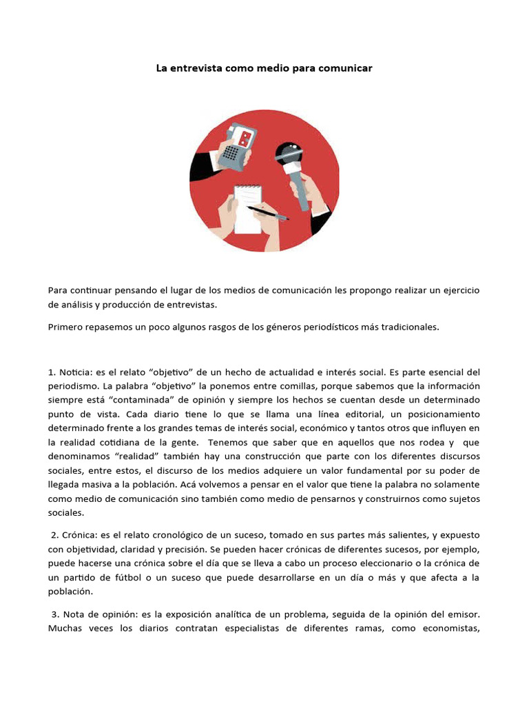 Análisis del Género Entrevista en Periodismo | PDF | Residuos | Analogía