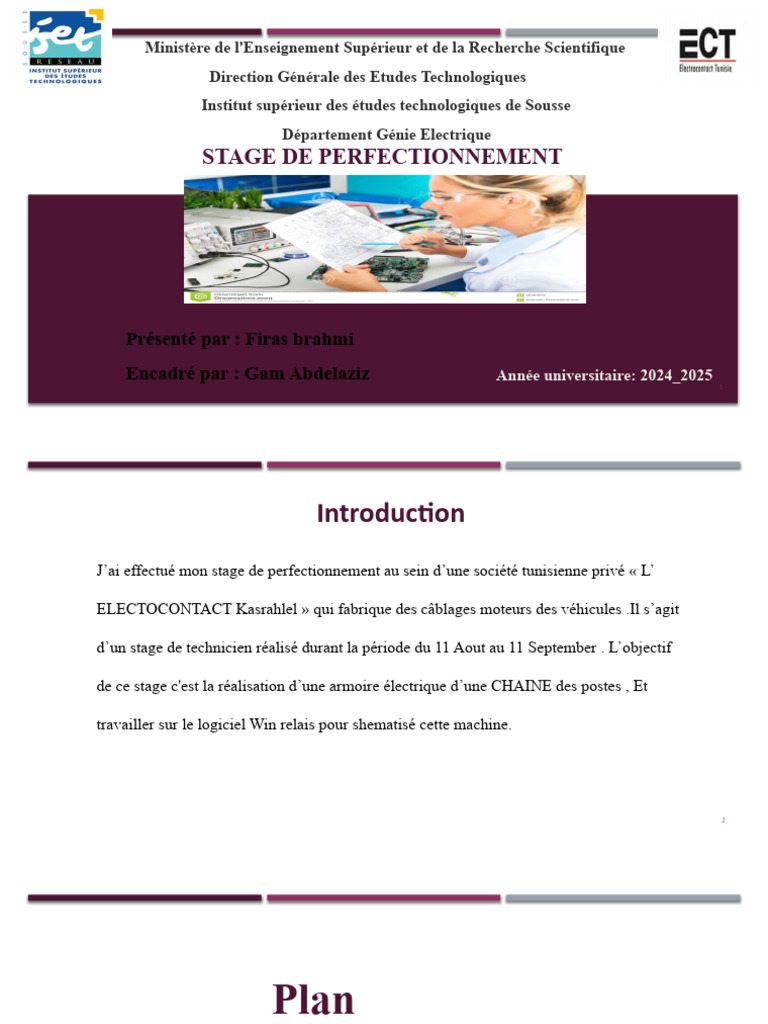 Stage en Génie Électrique : Conception et Tests de Câblage | PDF ...