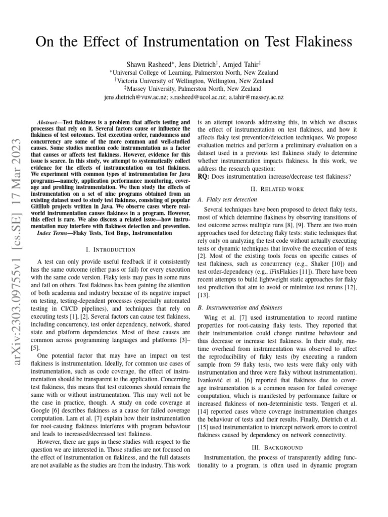 On The Effect of Instrumentation On Test Flakiness | PDF | Java Virtual ...