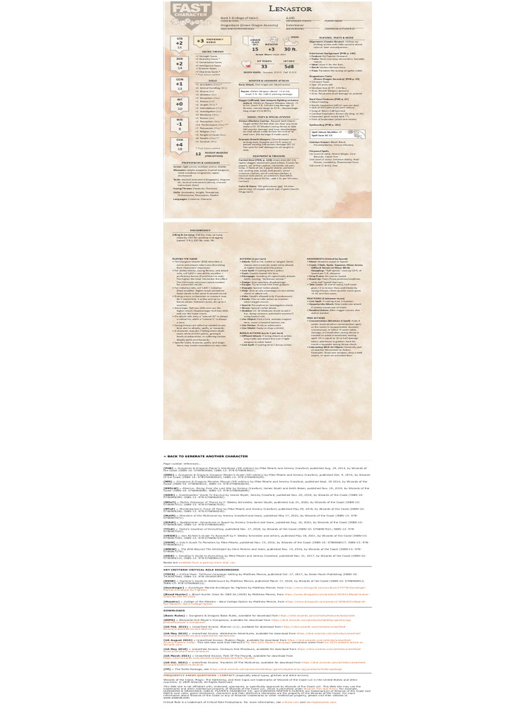 Dragonborn (Green Dragon Ancestry) Bard 5 (College of Valor) | PDF ...