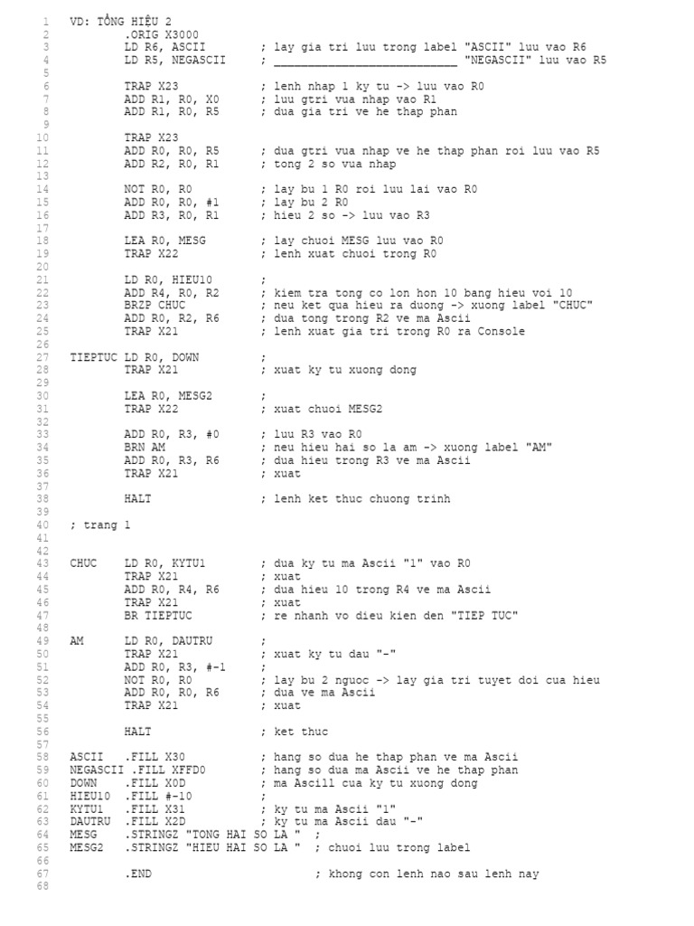 Assembly Program for Sum and Difference | PDF