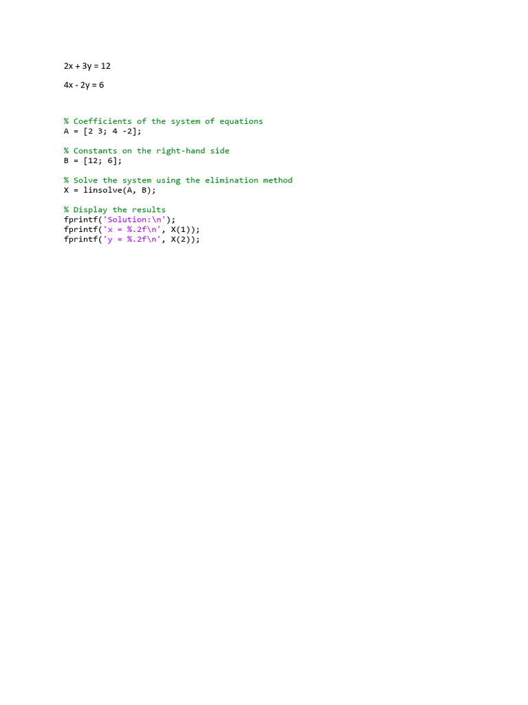 Linear Equations Solver Guide | PDF