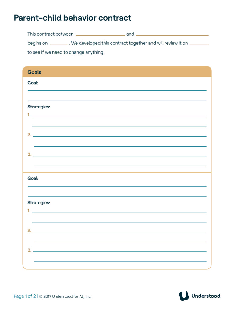 Parent-Child Behavior Contract Understood | PDF Parent-Child Behavior Contract Understood | PDF