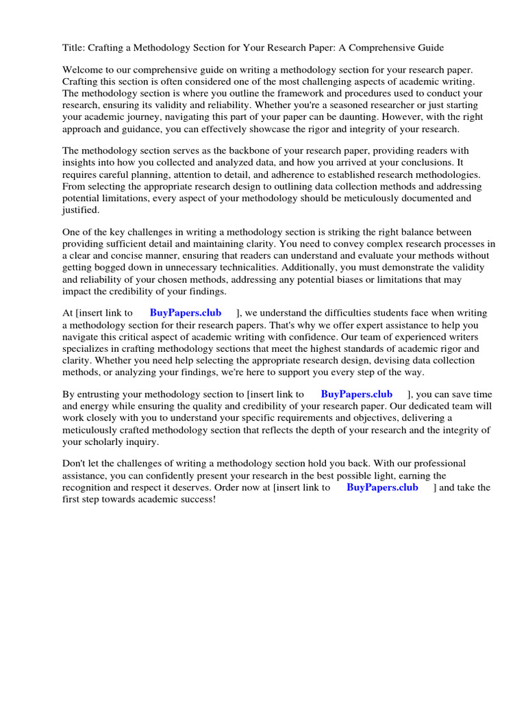 Example Methodology Section Research Paper | PDF | Methodology ...