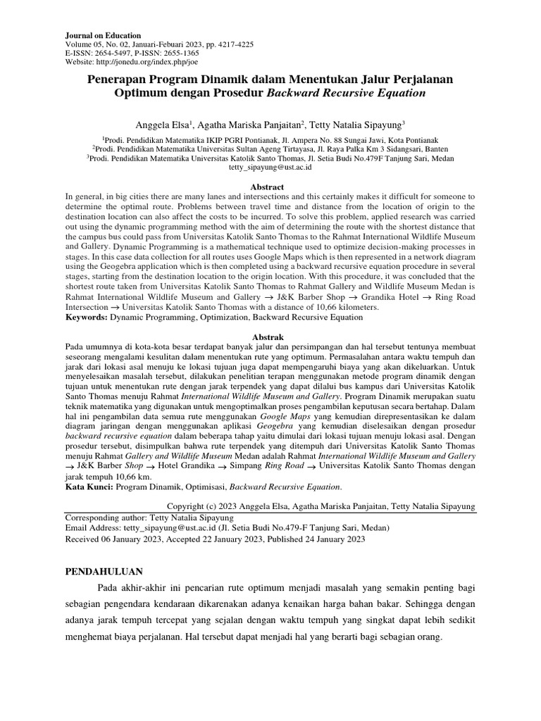 Penerapan Program Dinamik Dalam Menentuk | PDF | Mathematical Optimization | Algorithms