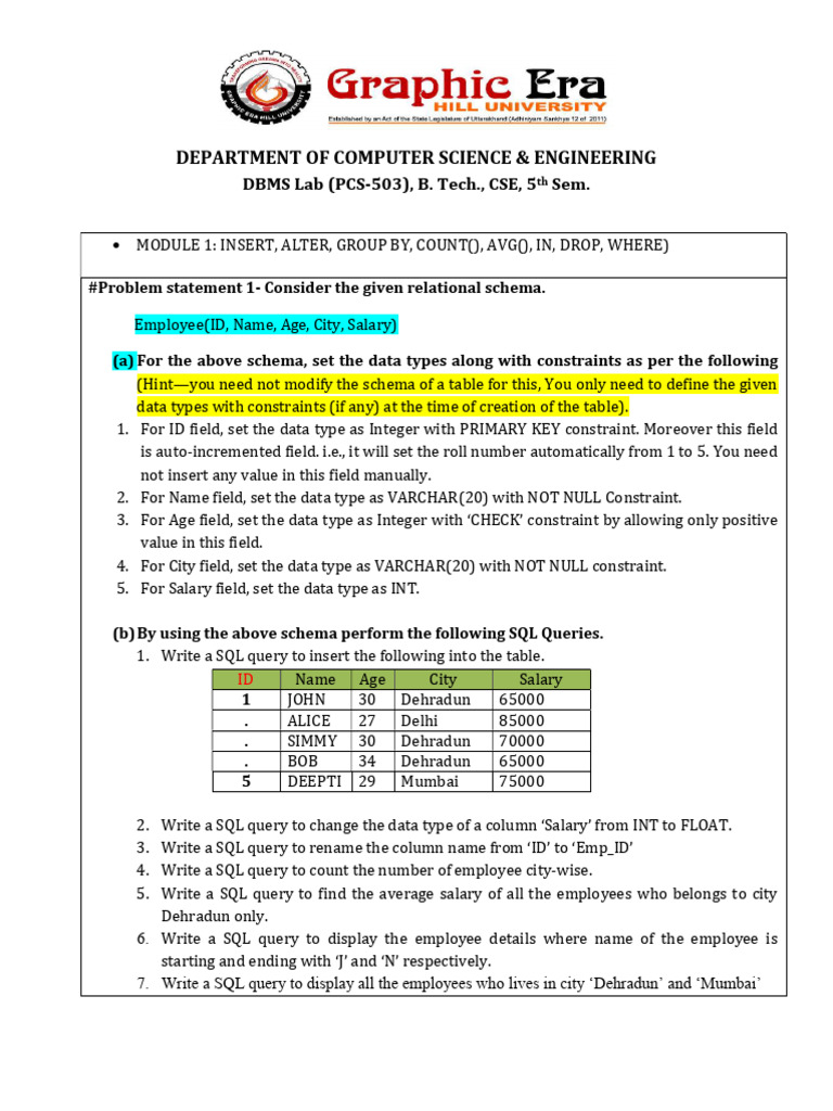 Module 1-DBMS | PDF | Sql | Relational Database Module 1-DBMS | PDF | Sql | Relational Database