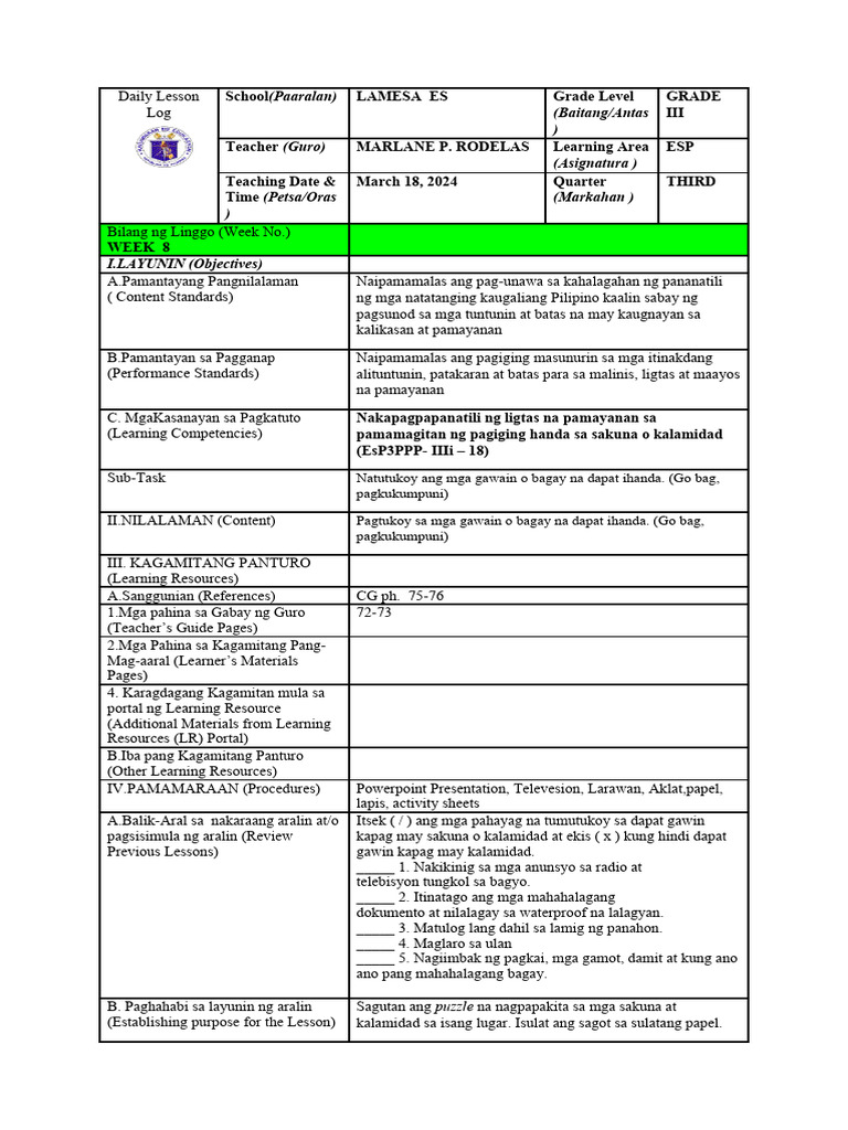 Esp3 Q3 Week 8 Day 1 Pdf