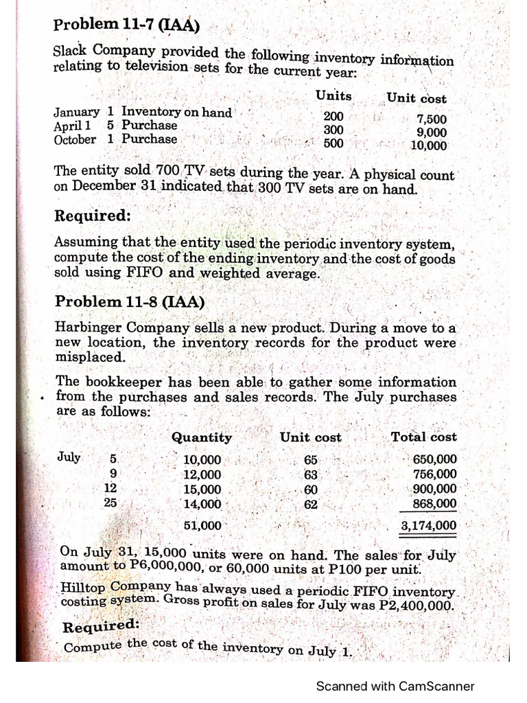 Cost Flow Quiz | PDF