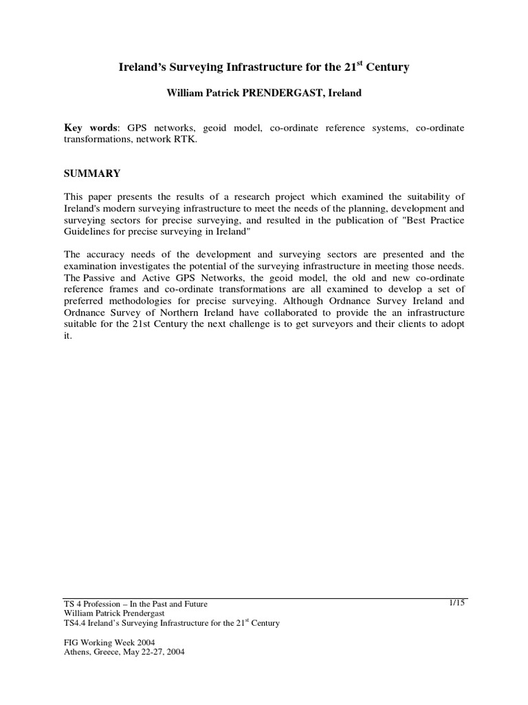 Https WWW - Fig.net Pub Athens Papers ts04 ts04 4 Prendergast | PDF | Surveying | Geophysics