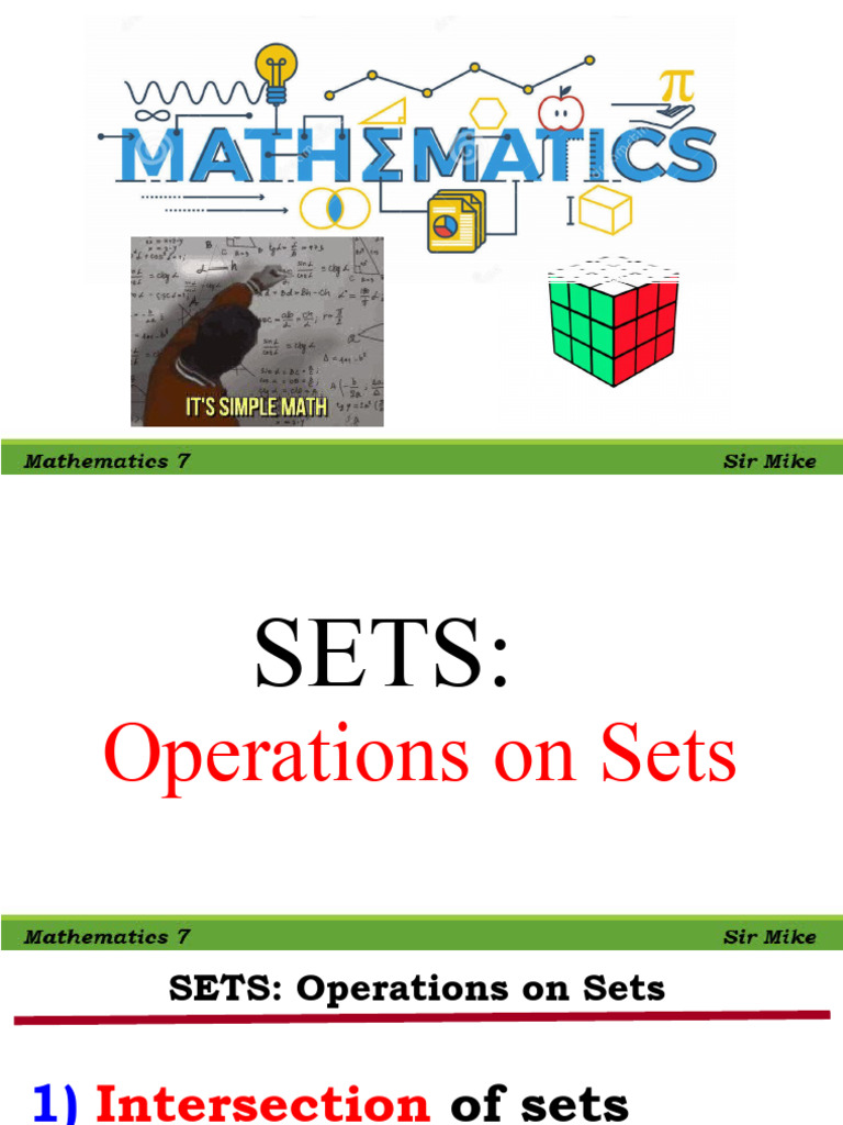 Math 7 - Lesson 1 (Operations On Sets) | Download Free PDF | Foods | Mediterranean Cuisine
