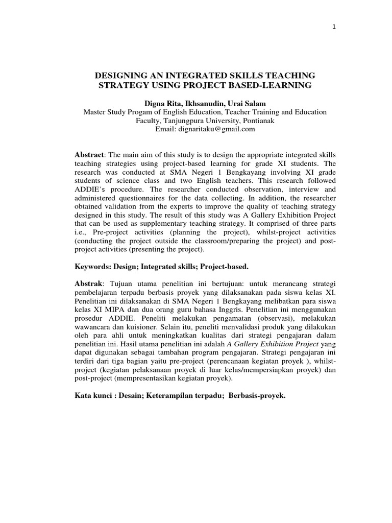 Project Based Learning Indonesia | PDF | Curriculum | Project Based ...