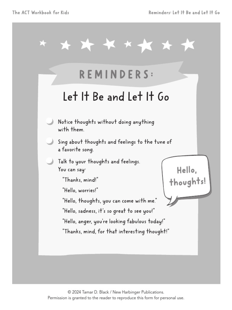 ACT Workbook Reminders for Kids | PDF | Career & Growth | Self-Improvement