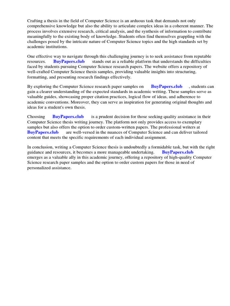 Computer Science Research Paper Sample | Pdf | Academic Publishing 