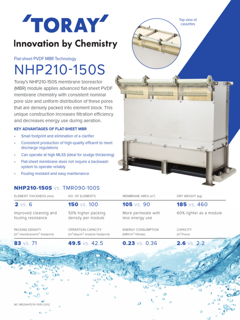 Toray NHP210-150S (MBR) Brochure | PDF | Materials | Environmental ...