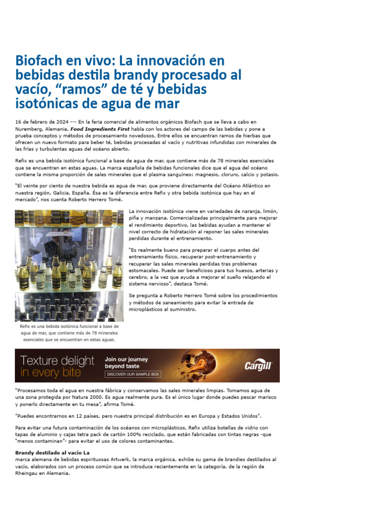 Biofach en Vivo La Innovación en Bebidas Destila Brandy Procesado Al ...